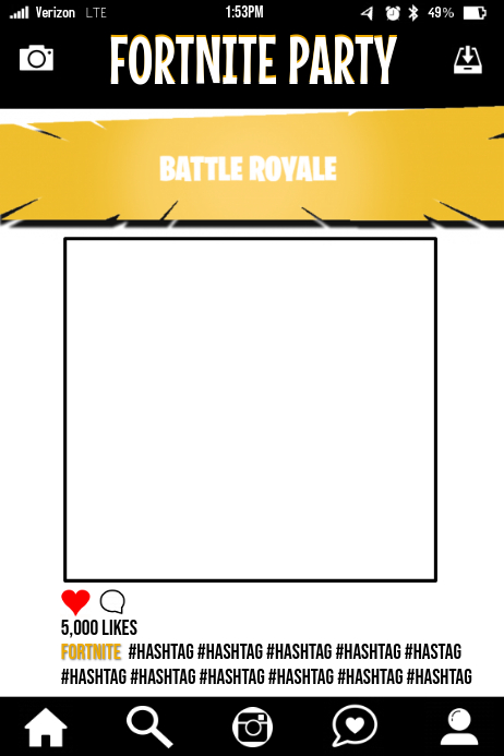FORTNITE Party Prop Frame | PosterMyWall