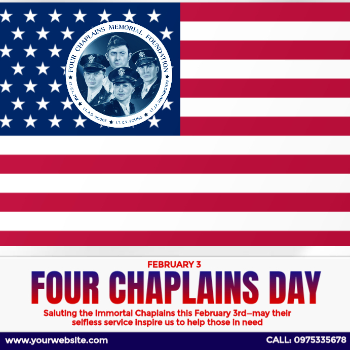 Four Chaplains Day Celebration Template | PosterMyWall