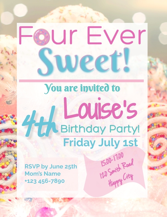 Four ever sweet 4 Template | PosterMyWall