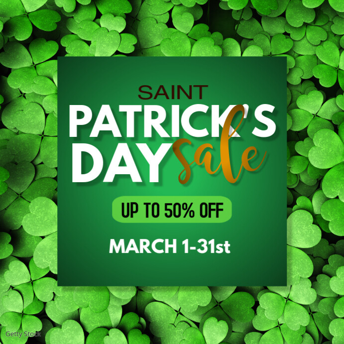 Copy of Four Leaf Clover St. Patrick's Day Sale | PosterMyWall