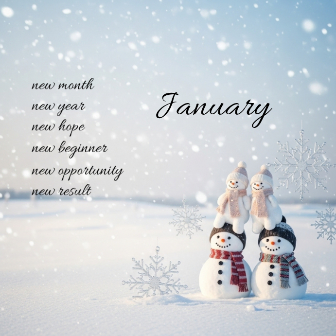 Plantilla de Four snowmen looking toward a bright future instagram pos ...