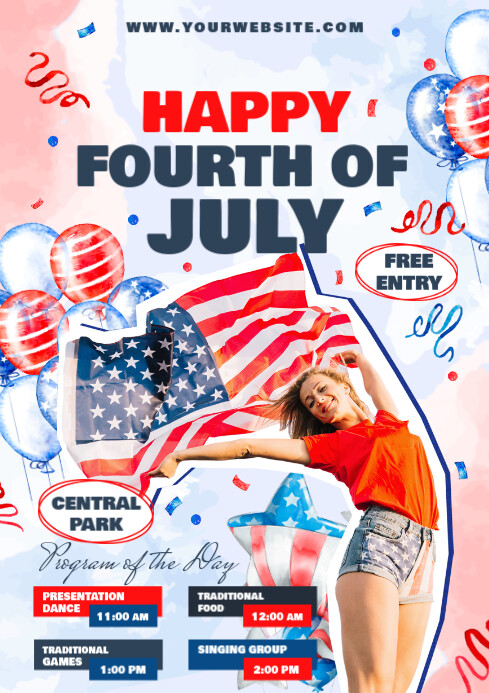 Fourth of July celebration flyer Template | PosterMyWall