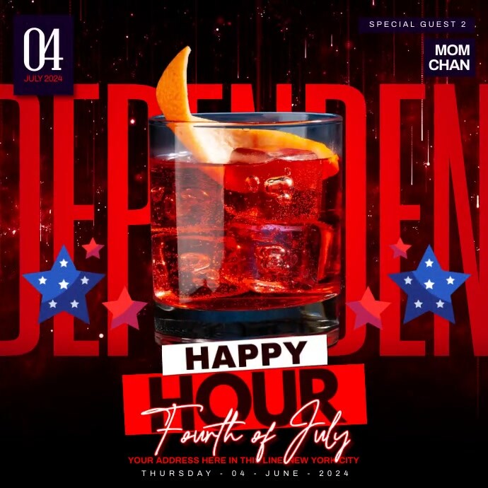 Plantilla de Fourth of July Happy Hour | PosterMyWall