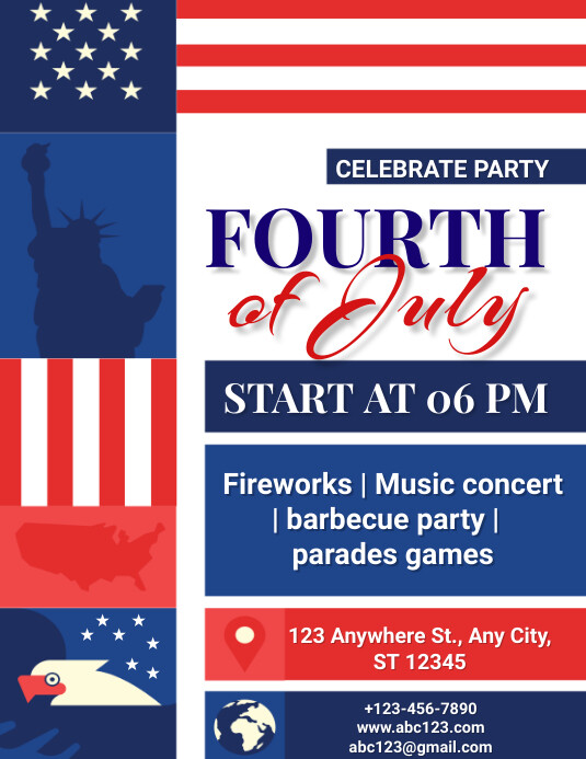 Fourth of July party Template | PosterMyWall