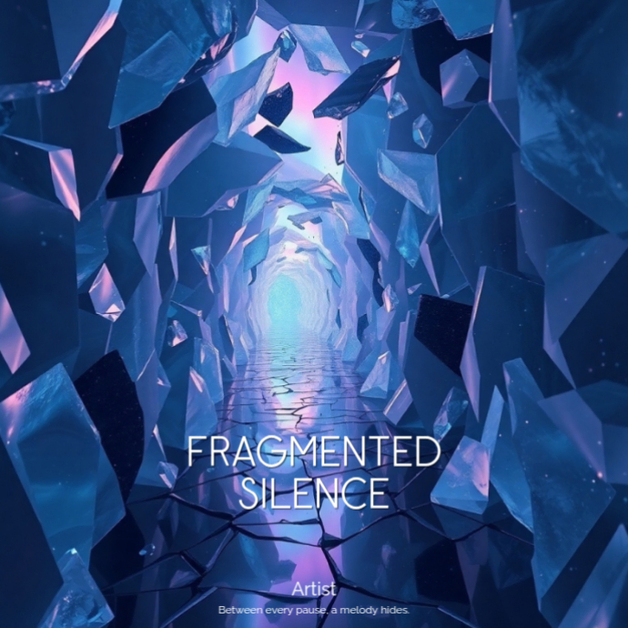 Fragmented Silence – Cinematic Ambient Music Album Cover Template with ...