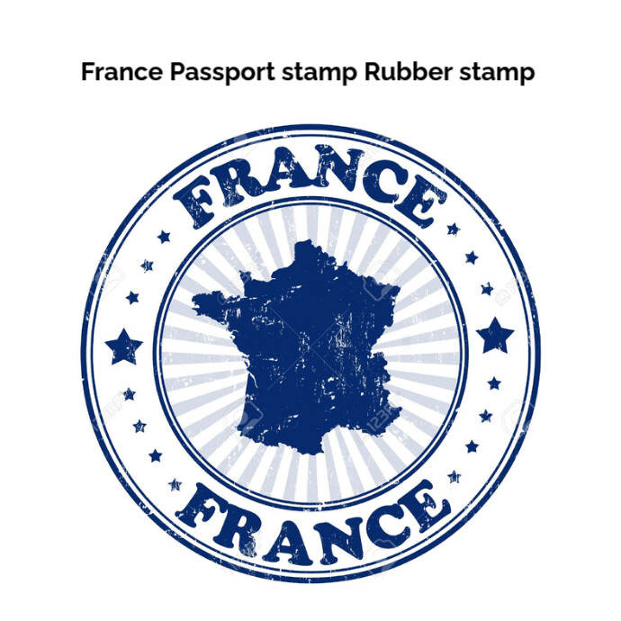 France Passport Stamp Rubber Stamp Logo Template | PosterMyWall