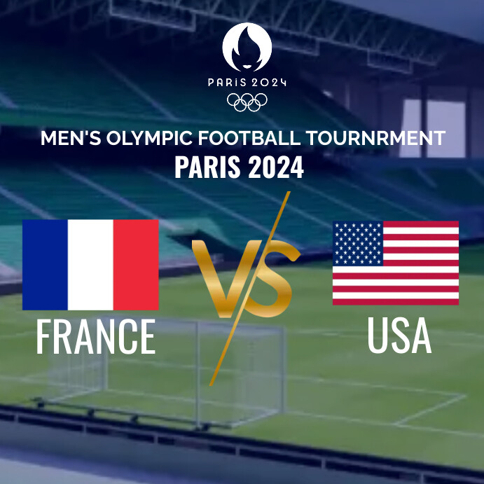 France vs USA Paris 2024 Flyer Template Modelo | PosterMyWall