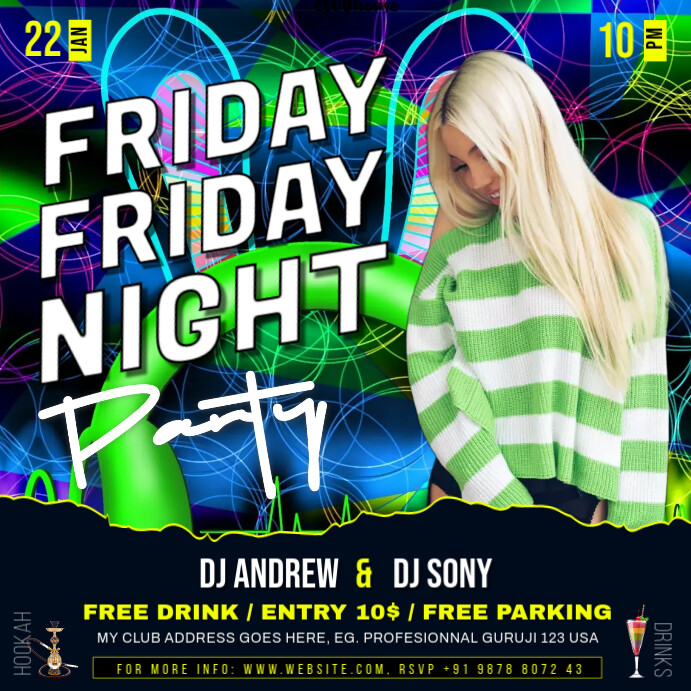 freacky friday dance party Template | PosterMyWall