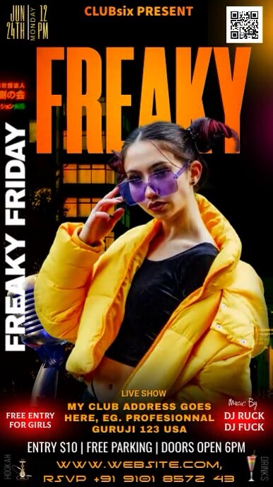 freacky friday night party/club party Template | PosterMyWall