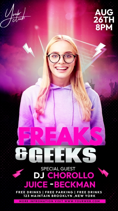Freak & Geeks Party Template | PosterMyWall