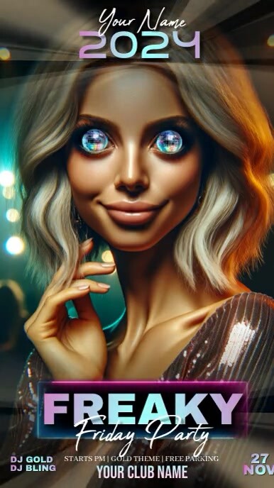 Copy of freaky friday club party design template | PosterMyWall