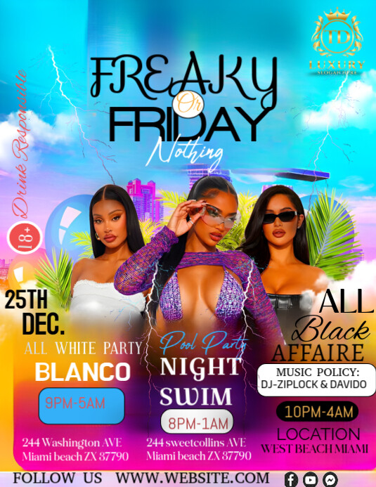 Copy of Freaky Friday Night Club Flyer Flyer (us Letter) | PosterMyWall
