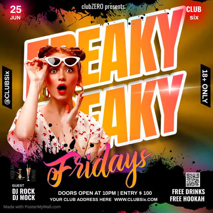 Modèle freaky friday night club party | PosterMyWall
