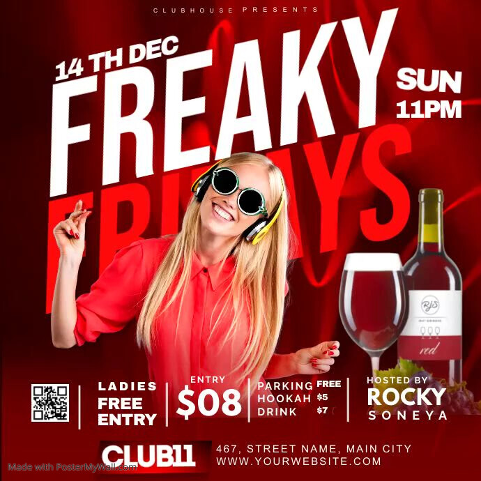 freaky friday night club party Template | PosterMyWall
