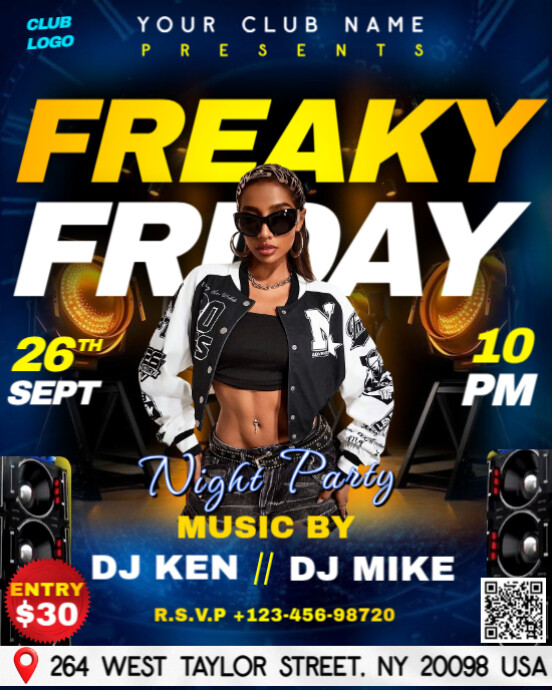 Freaky Friday Night Club Party Social Media Promotion Design Instagram ...