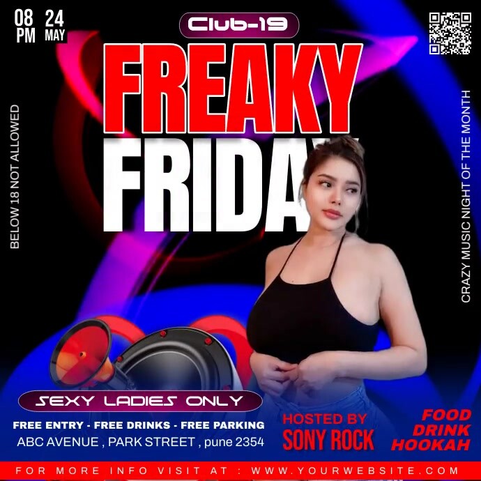Plantilla de Freaky Friday night party flyer | PosterMyWall