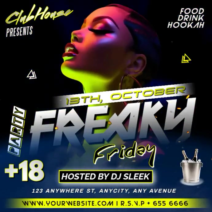 Copy of FREAKY FRIDAY PARTY FLYER TEMPLATE | PosterMyWall