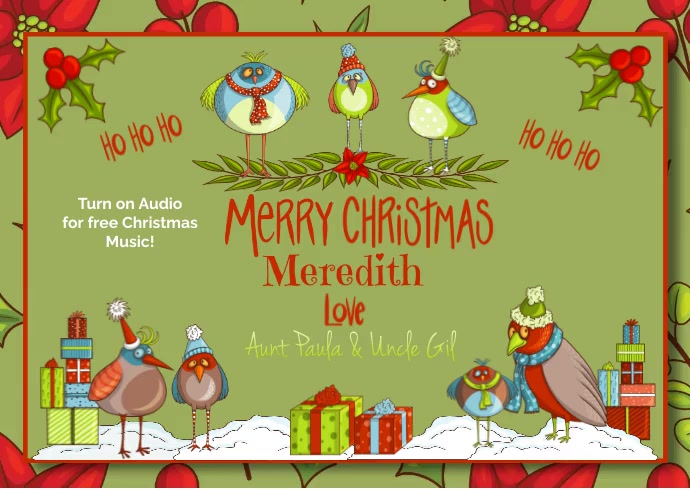 Free Audio Cute Quirky Christmas Card Template | PosterMyWall