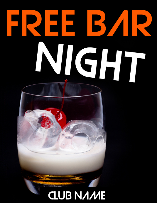 free bar night flyer advertisement Template | PosterMyWall