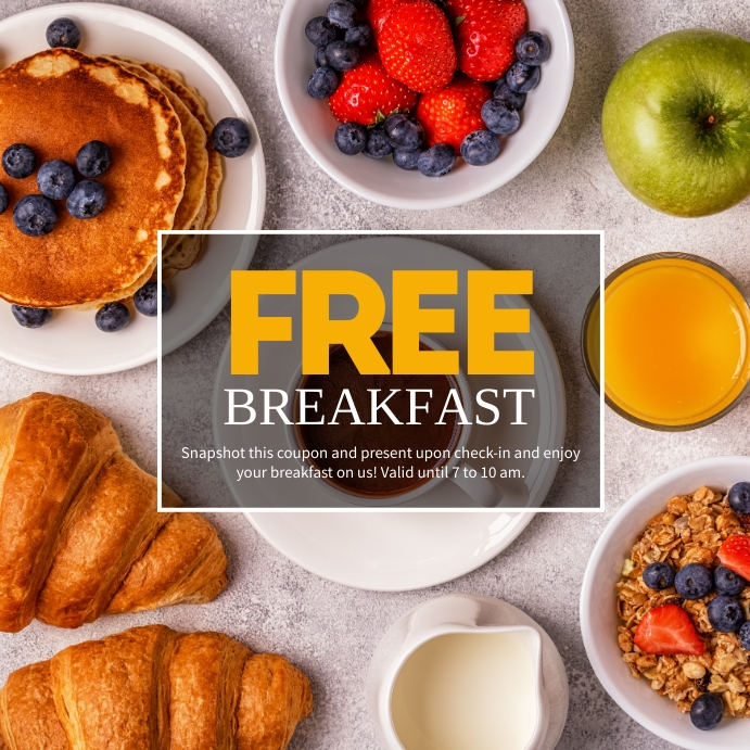 Free Breakfast Promotion Hotel & Resort | PosterMyWall