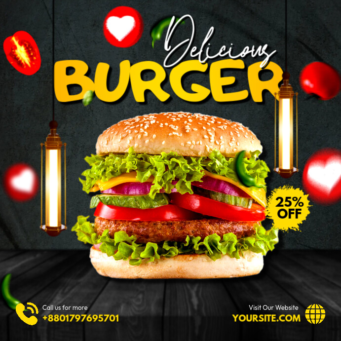 Free Burger Templates | PosterMyWall