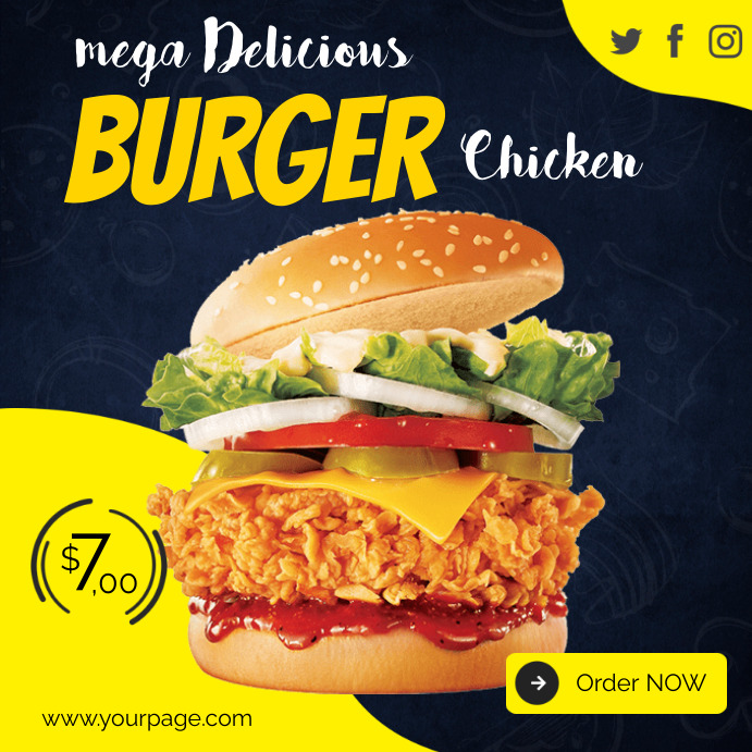 Copy of Free Burger Templates | PosterMyWall