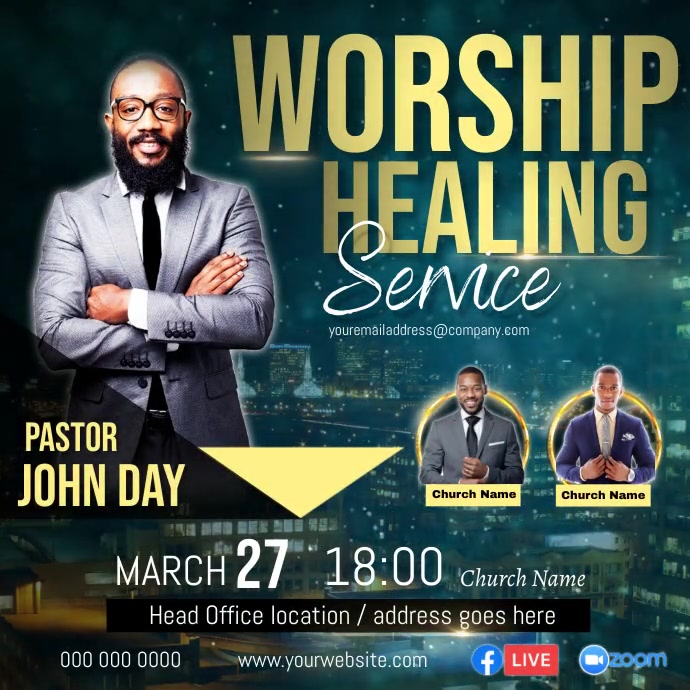 Copy of free church ad DESIGN template | PosterMyWall