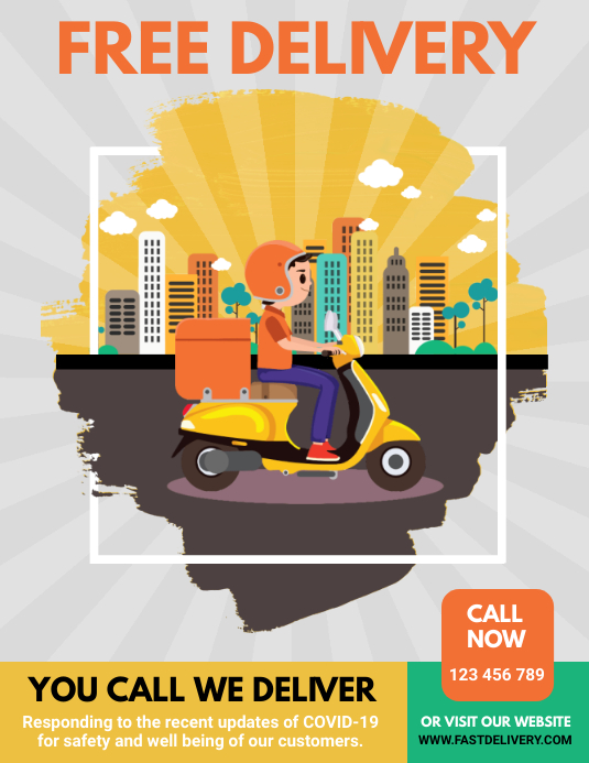 Copy of free delivery, home delivery, covid-19 | PosterMyWall