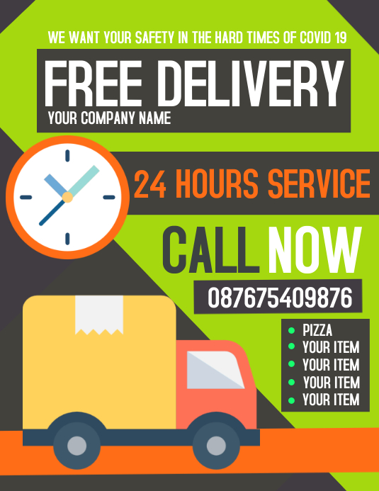 Copy of Free delivery flyers,Corona awareness flyers | PosterMyWall