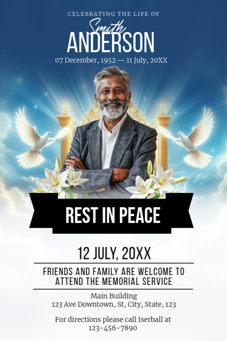 Free Funeral Announcement Template | PosterMyWall