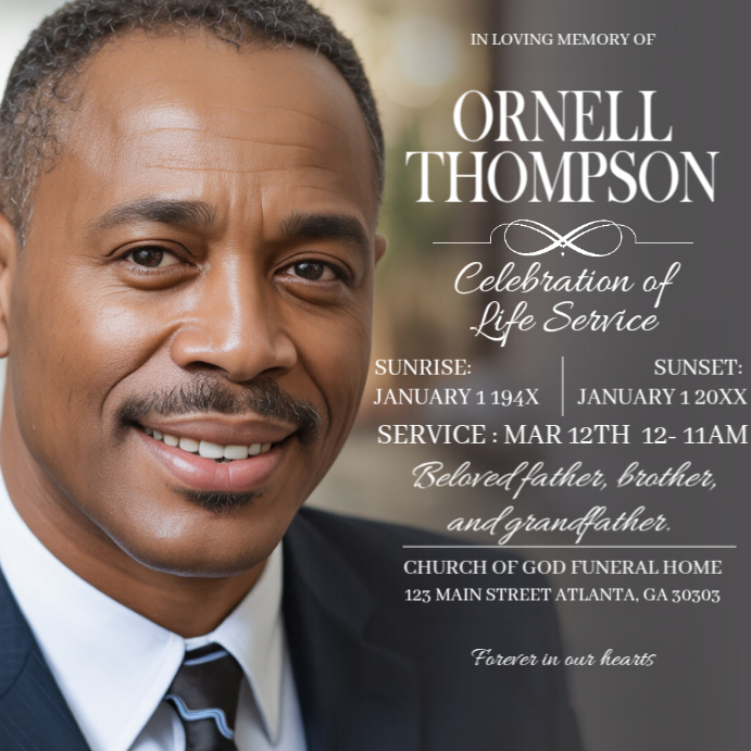 Copy of free funeral flyer design template | PosterMyWall