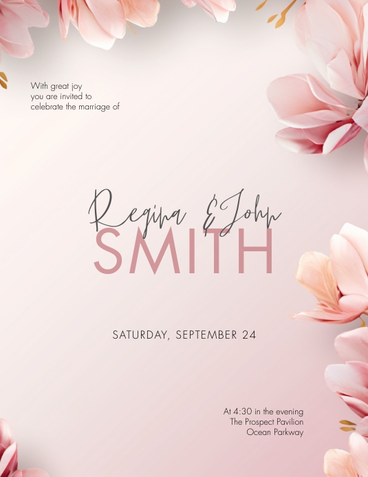 Free Pink Wedding Invitation Template | PosterMyWall