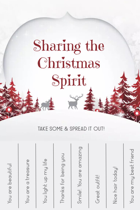 Free Printable Christmas spirit tear off tabs Template | PosterMyWall