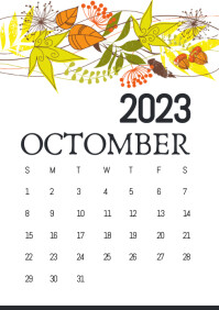 FREE PRINTABLE OCTOBER 2023 CALENDAR fall Template | PosterMyWall