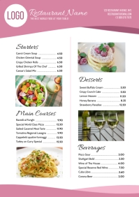 Free Romantic Menu Design Template A4 | PosterMyWall