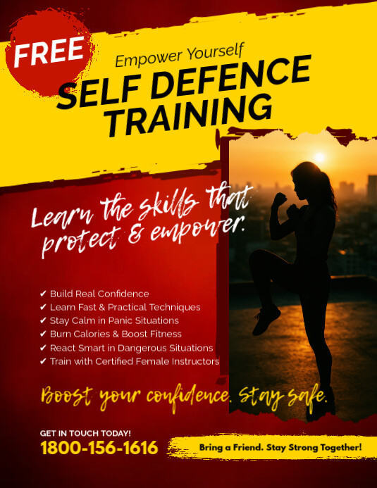Copy of Free Self Defence Training Poster Flyer Template | PosterMyWall