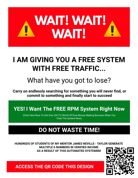 Free system with free traffic template flyer | PosterMyWall