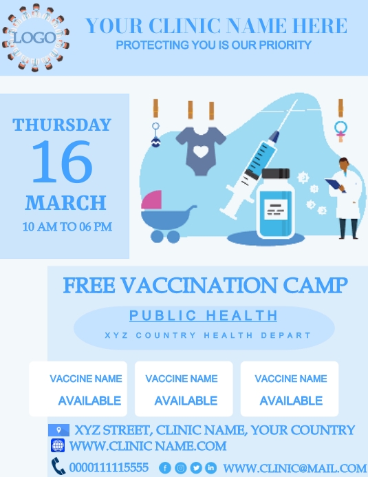 Free vaccination camp on vaccination day Template | PosterMyWall
