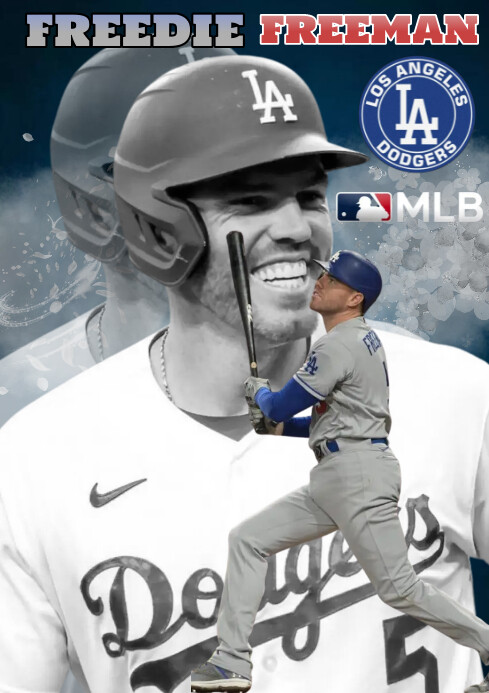 Plantilla de Freedie Freeman Los Angeles Dodgers | PosterMyWall