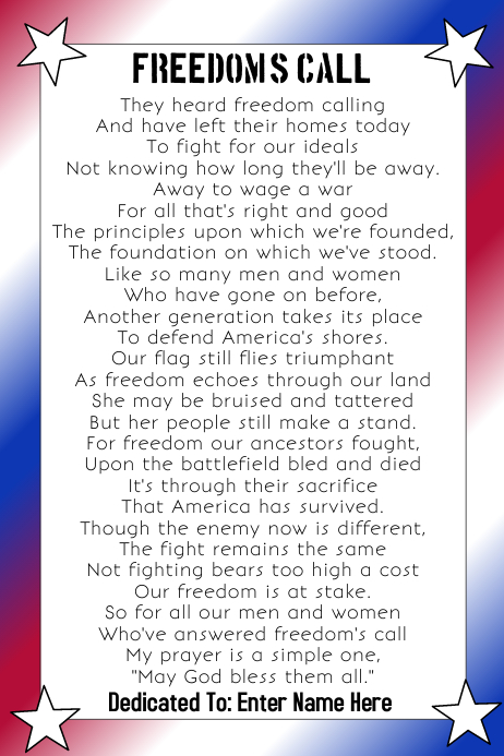 Copy of Freedom's Call | PosterMyWall