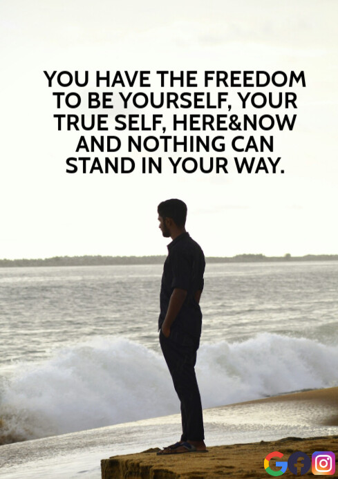 Plantilla de FREEDOM AND YOURSELF QUOTE TEMPLATE | PosterMyWall