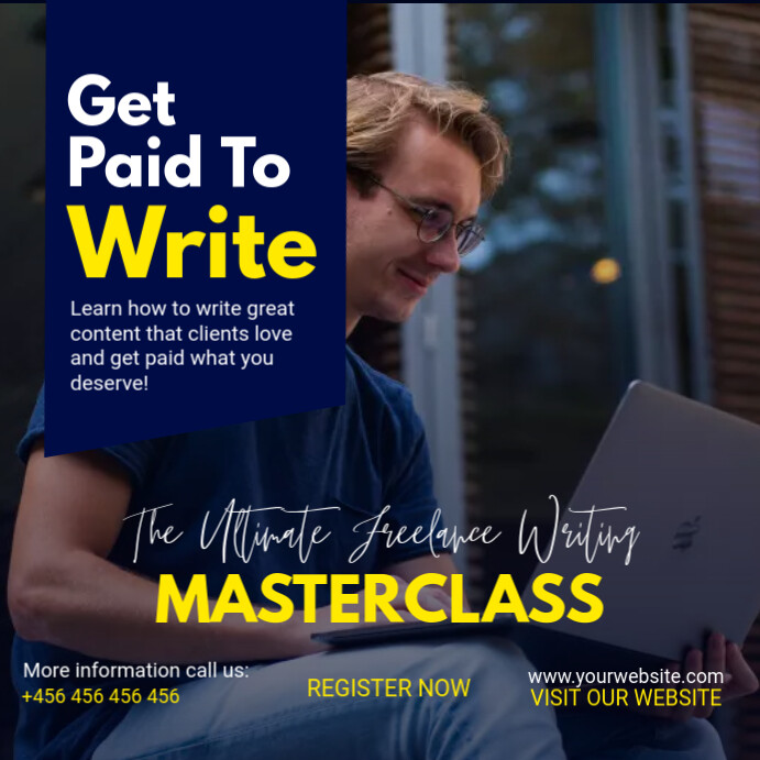 Plantilla de freelance writing masterclass flyer (1) | PosterMyWall