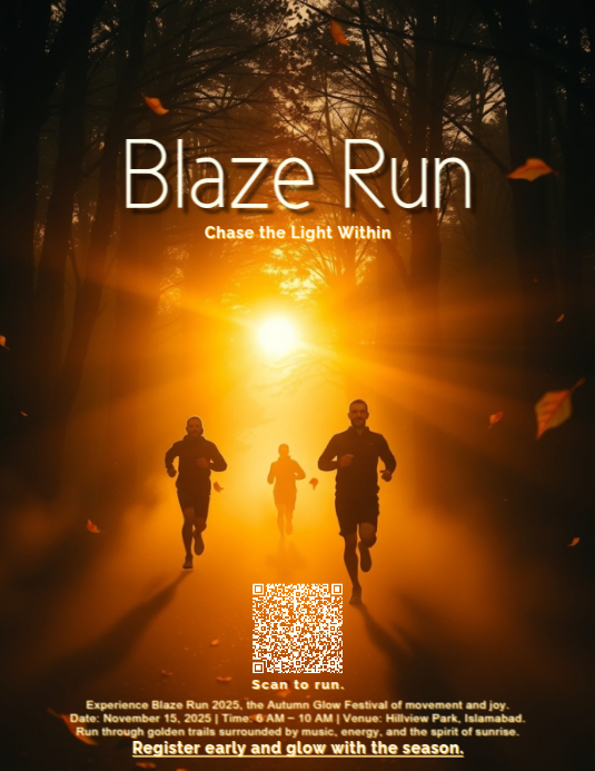 Freestyle Autumn Glow Run Festival Flyer Design Template | PosterMyWall