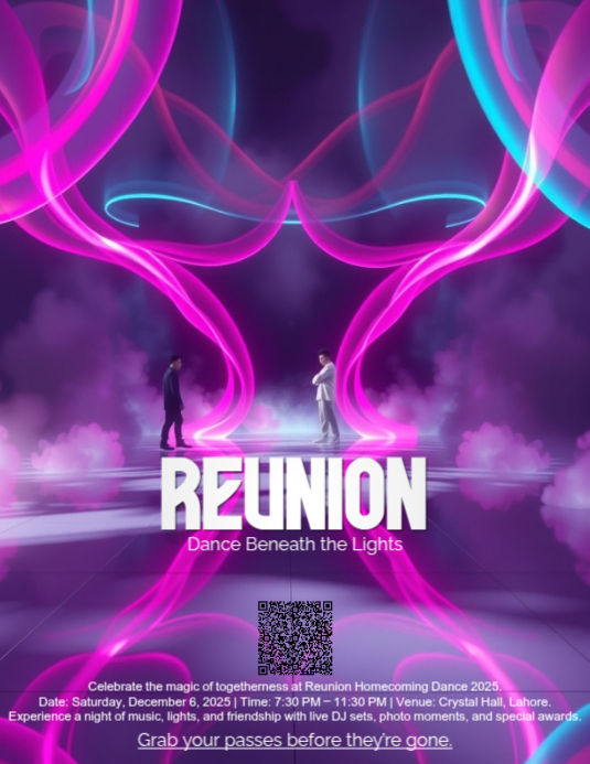 Freestyle Holographic Glow Homecoming Dance Flyer Design Template ...