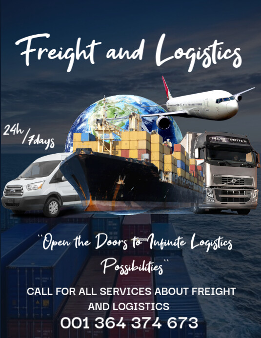 Freight and logistics flyer template | PosterMyWall