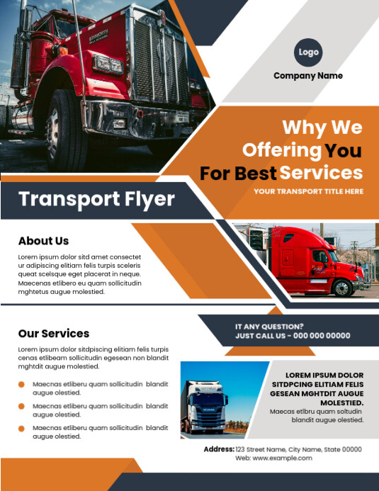 Freight Transport Service Flyer Template | PosterMyWall