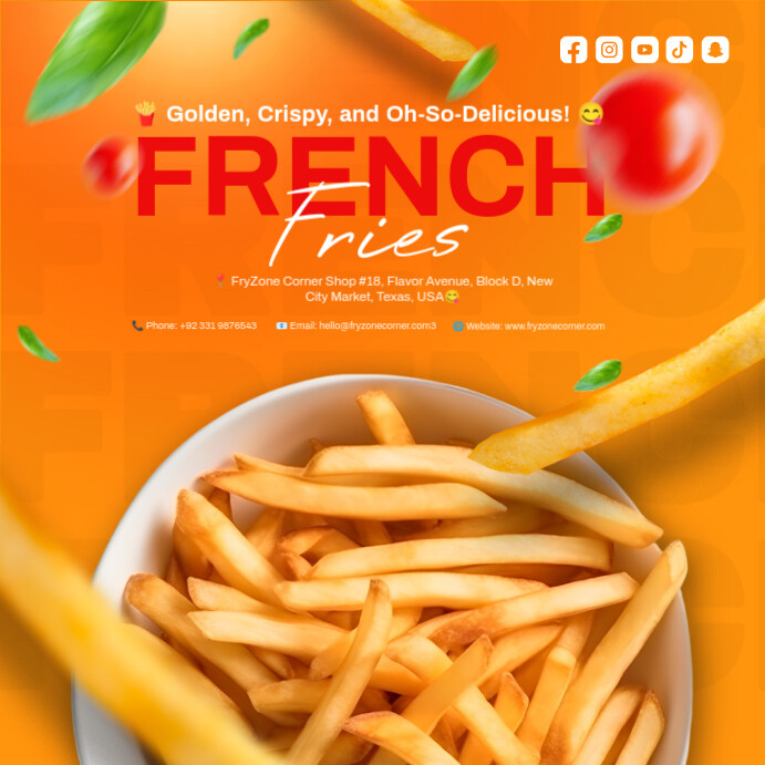 French fries instagram post Template | PosterMyWall