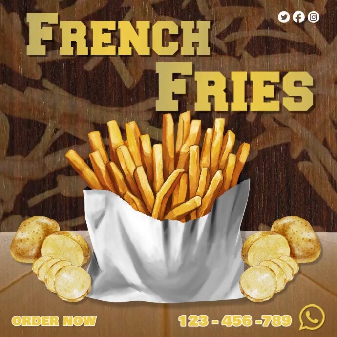 french fries menu Template | PosterMyWall