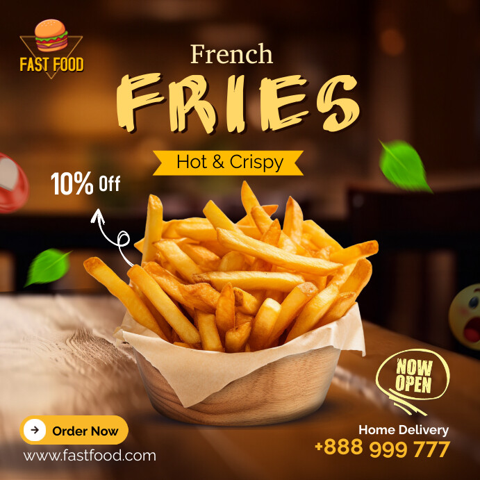 French Fries Potato Fries Sale Banner for Soc Template | PosterMyWall