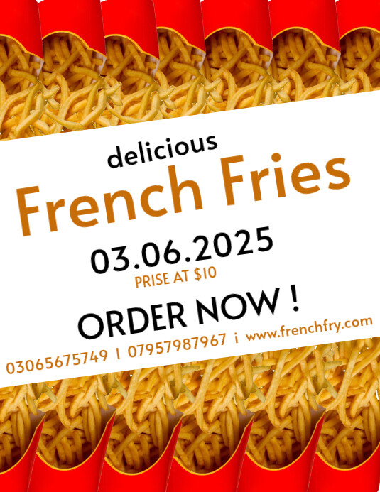 Copy of french fries template | PosterMyWall